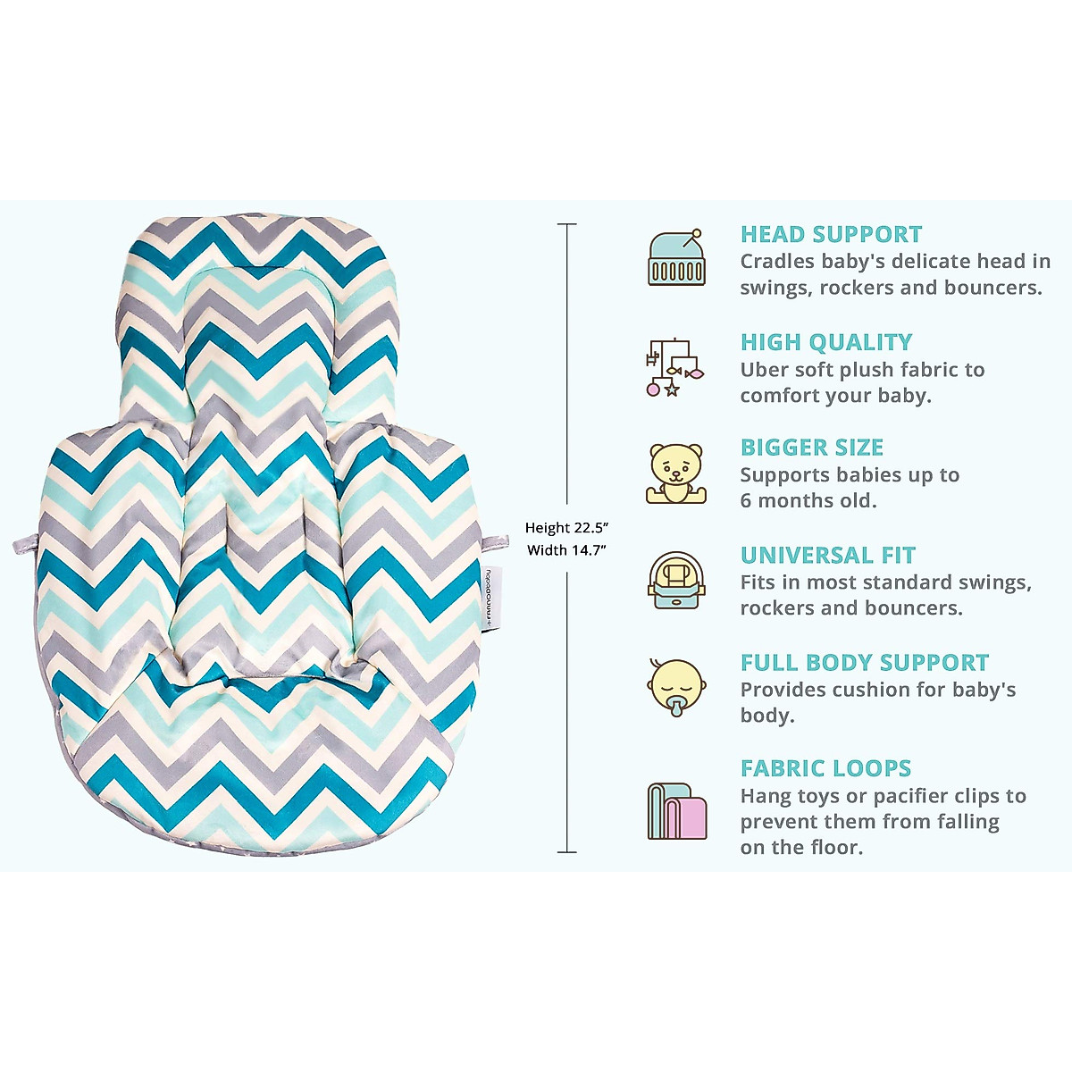 Farnodbaby Infant Newborn Baby Insert Compatible with 4Moms mamaRoo and rockaRoo with Head and Body Support