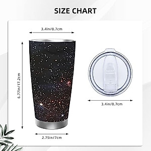 AYCZN Space Stars 20 OZ Tumbler Stainless Steel Travel Coffee Mug, Galaxy Planet Insulated Water Bottle with Lid and 2 StrawsLeakproof Thermal Cup