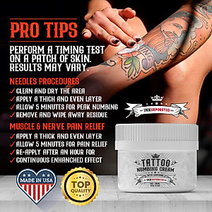 InKorporated Premium Tattoo Numbing Cream Laser Hair Removal, Brazilian Waxing - Vitamin E-Infused Lidocaine Cream Brings Relief within 5-15 Mins - 30ml (1 Oz (Pack of 1))