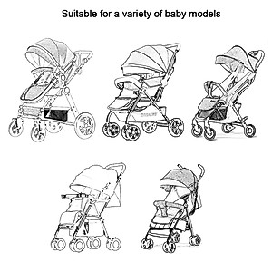 Universal Stroller Rain Cover, Baby Travel Weather Shield Waterproof Windproof Breathable Stroller Weather Shield (Navyblue)