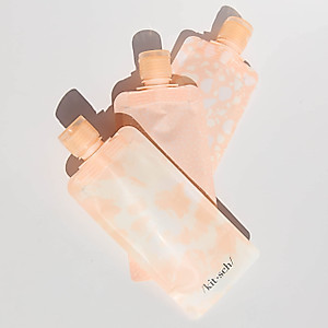 Kitsch Travel Containers - Leak Proof Refillable Squeeze Pouches | TSA Approved Travel Pouches for Toiletries & Shampoo Travel Container | Travel Liquid Container | Travel Tubes, 3oz (Blush)
