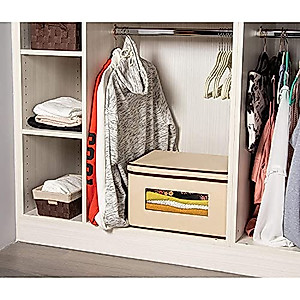 Juvale Foldable Storage Bins, Fabric Cubes (Cream, 16.2 x 10 x 12 in, 3 Pack)