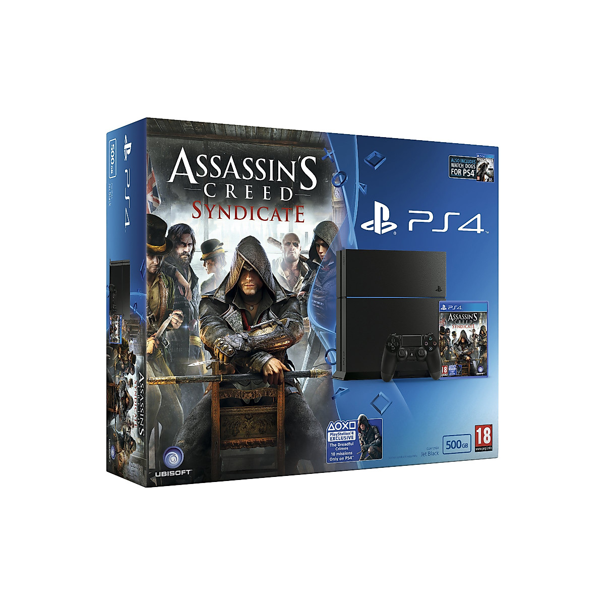 Sony PlayStation 4 500GB with Assassins Creed Syndicate and Watchdogs