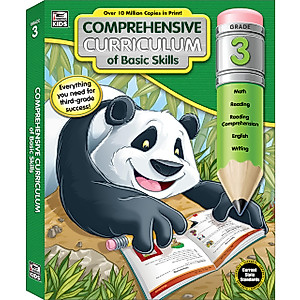 Comprehensive Curriculum of Basic Skills 3rd Grade Workbooks All Subject for Ages 8-9, Math Reading Comprehension, Writing, Multiplication, Division, Vocabulary, Third Grade Workbooks (544 pgs)