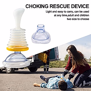 NGDN Choking Emergency Device Rescue Device, First Aid with 2 Size CPR Masks for Kids and Adults, Portable Suction Anti Kit