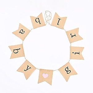 Junxia Baby Girl Burlap Banner - Decorations for Baby Girl