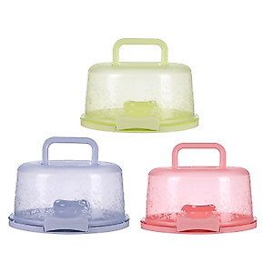 Cake Box Round Cake Stand with Lid and Foldable Handle Cake Holder Storage Container Cupcake Carrier KeeperContainer for Storage Birthday Cakes Cupcakes Nuts Fruits Gifts