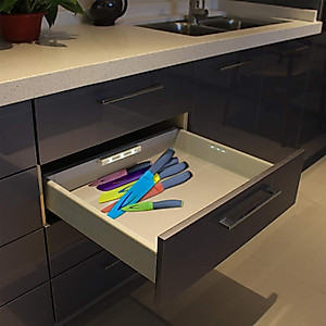 KNIFAST Kitchen Knife set Rainbow Titanium Coated - 12 Pcs Knife Set with Blade Guards, Dishwasher Safe, Razor Sharp German Stainless Steel Blade and Comfortable Handle