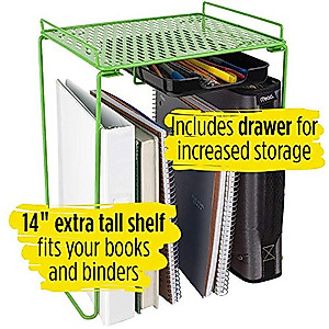 Five Star Locker Organizer, Locker Shelf & Drawer, Extra Tall (14"), Holds up to 100 Lbs. Fits 12" Width Lockers, Color May Vary, 1 Count (81070)