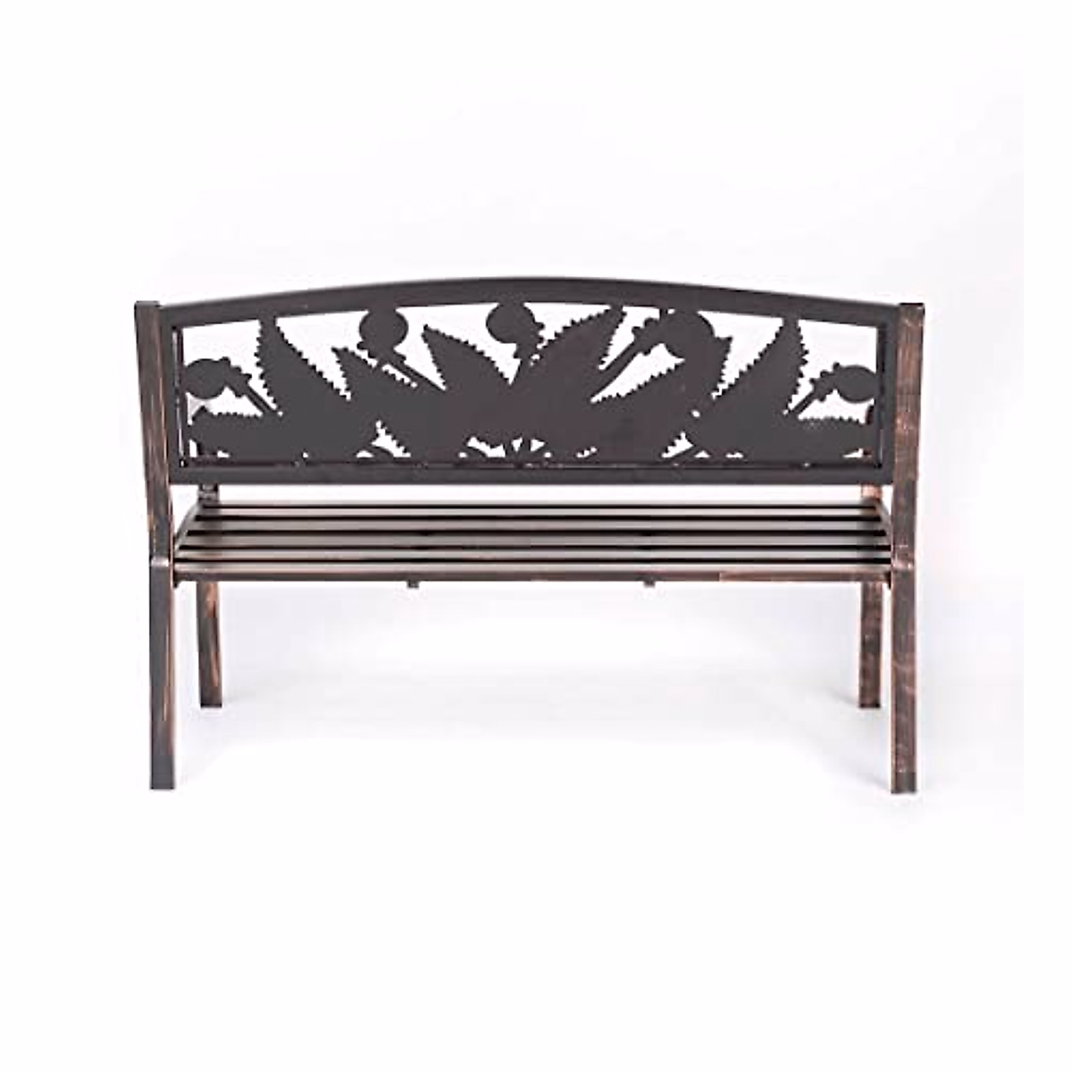 Plow and Hearth Fern Fronds Metal Garden Bench