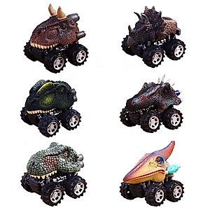 GZCY Christmas Gifts Toys for 2-9 Year Old Boys, Pull Back Dinosour Cars for Boys Birthday Present Toy Car for Kids Age 2-9 Push & Pull Toys for Toddlers Infant （6 packs)