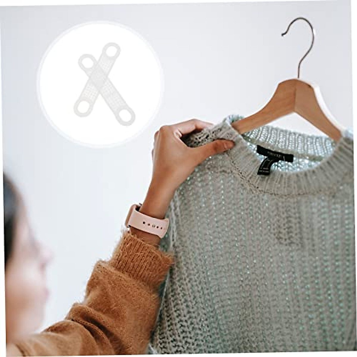 Cabilock 50 Pcs Nonslip Hangers Shirt Hanger Metal Clothing Rack Antiskid Clear Hangers 100 Pack Clear Plastic Hangers for Clothes Silicone Hanger Strips Hanger Grip Strips Strap Hangers