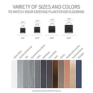 Crescent Garden Universal Square Plant Saucer, Durable Plant Tray for Square Planter, Heavy-Duty Square Drainage Dish, Indoor Drip Tray – Caviar Black (16 Inches Inner, 19.75 Inches Outer Diameter)