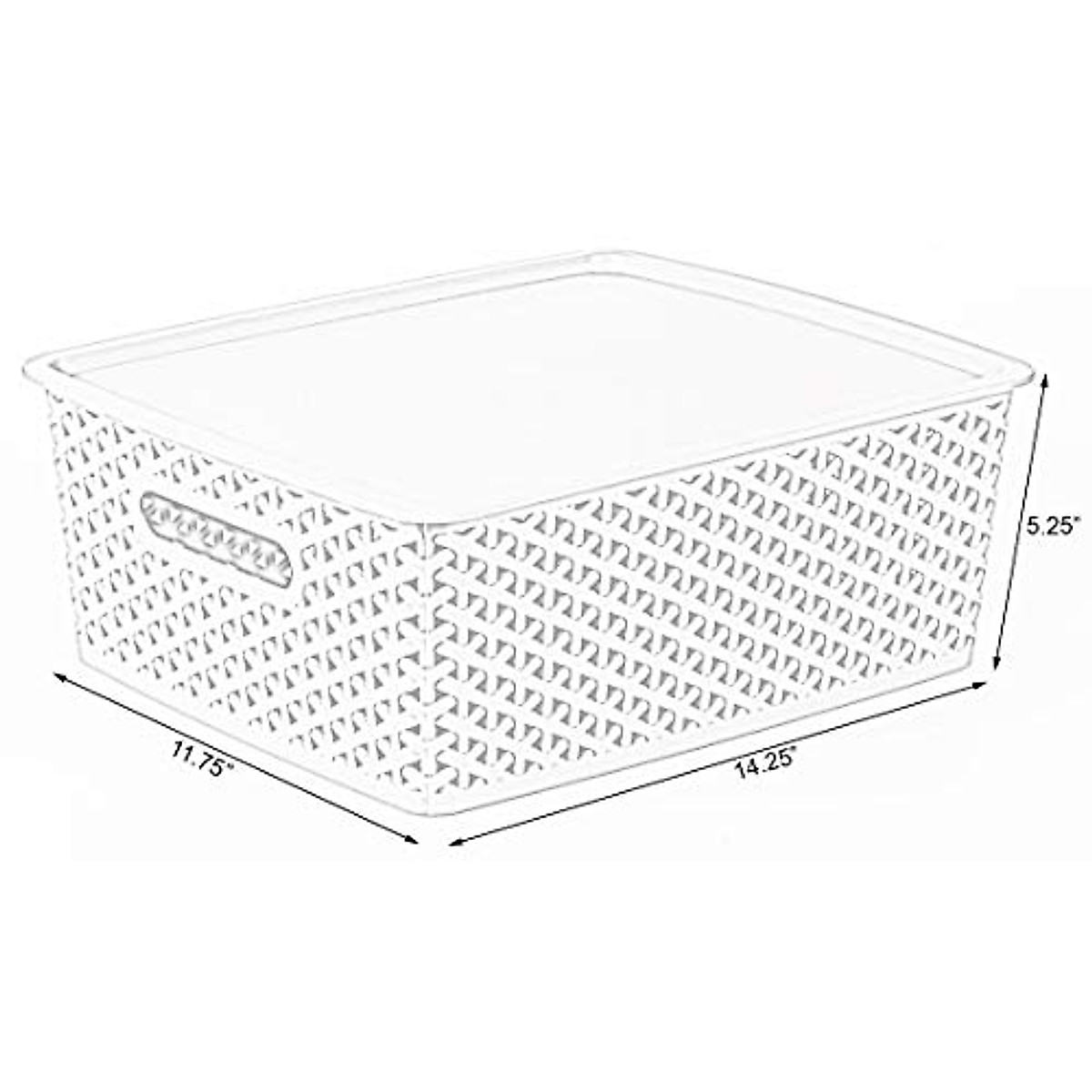 Basicwise QI003214M.3 Blue Medium Plastic Storage Container with Lid, Set of 3