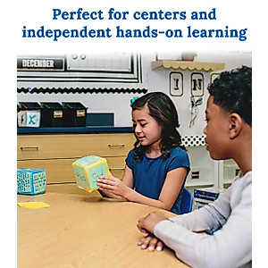 Carson Dellosa Differentiated Instruction Cubes—Blue, Yellow, Green Foam Learning Cubes with Clear Pockets, Customizable Learning Activities and Cards for All Subjects (3 pc)