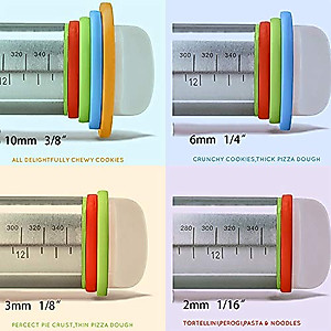 Adjustable Rolling Pin Stainless Steel Rolling Pin for Baking Rolling Pin for Baking Dough Pizza Fondant Cookies Pie