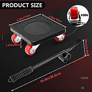 Furniture Mover Dolly, Moving Dolly, 4 Wheels & Furniture Lifter Set, 360° Rotation Wheels Furniture Movers, 800 Lbs Load Capacity, for Moving Heavy Furniture, Refrigerator, Sofa, Cabinet