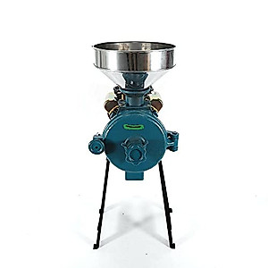 PRIJESSE Electric Grain Grinder Mill, 110V Wet Dry Corn Grinder, Commercial Heavy Duty Feed Mill Dry Cereals Wheat Grinder, with Funnel