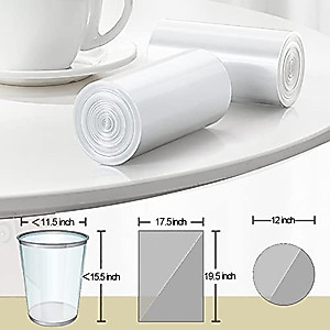 Small Trash Bags 4 Gallon 110 Count, Clear Waste Basket Trash Bags for Bathroom, Kitchen, Bedroom, 5 Gallon Garbage Bags Unscented Can 15 Liters