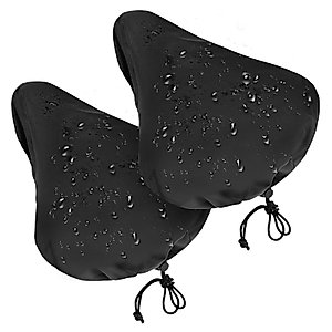 PAMASE Waterproof Bike Seat Cover - Outdoor City Road Bike Saddle Rain Cover, 2pcs Bicycle Cushion Protector with Drawstring & Storage Bag for Dust Resistant -15.7 * 15in