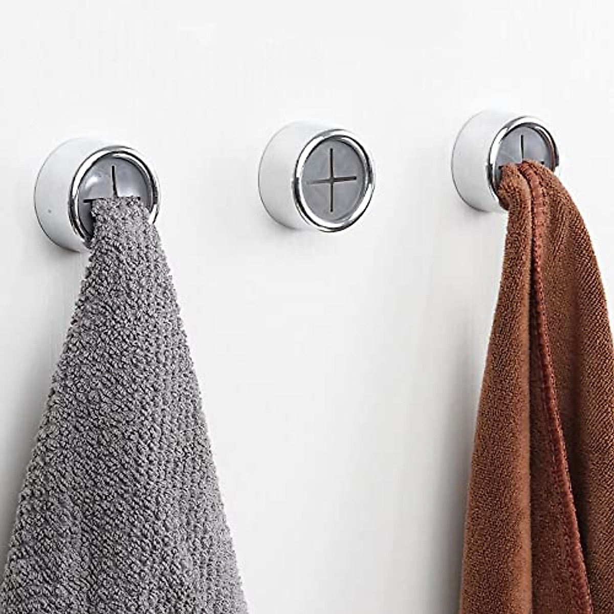5 Pcs Tea Towel Holder Self-Adhesive Tea Towel Holder Round Self-Adhesive Hooks Kitchen Hooks Push in Suction Hand Towel Holder for Bathroom for Bathroom Kitchen and Home No Drilling Required