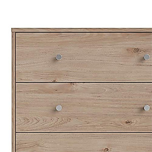 Tvilum Portland Contemporary 6 Drawer Double Dresser in Jackson Hickory