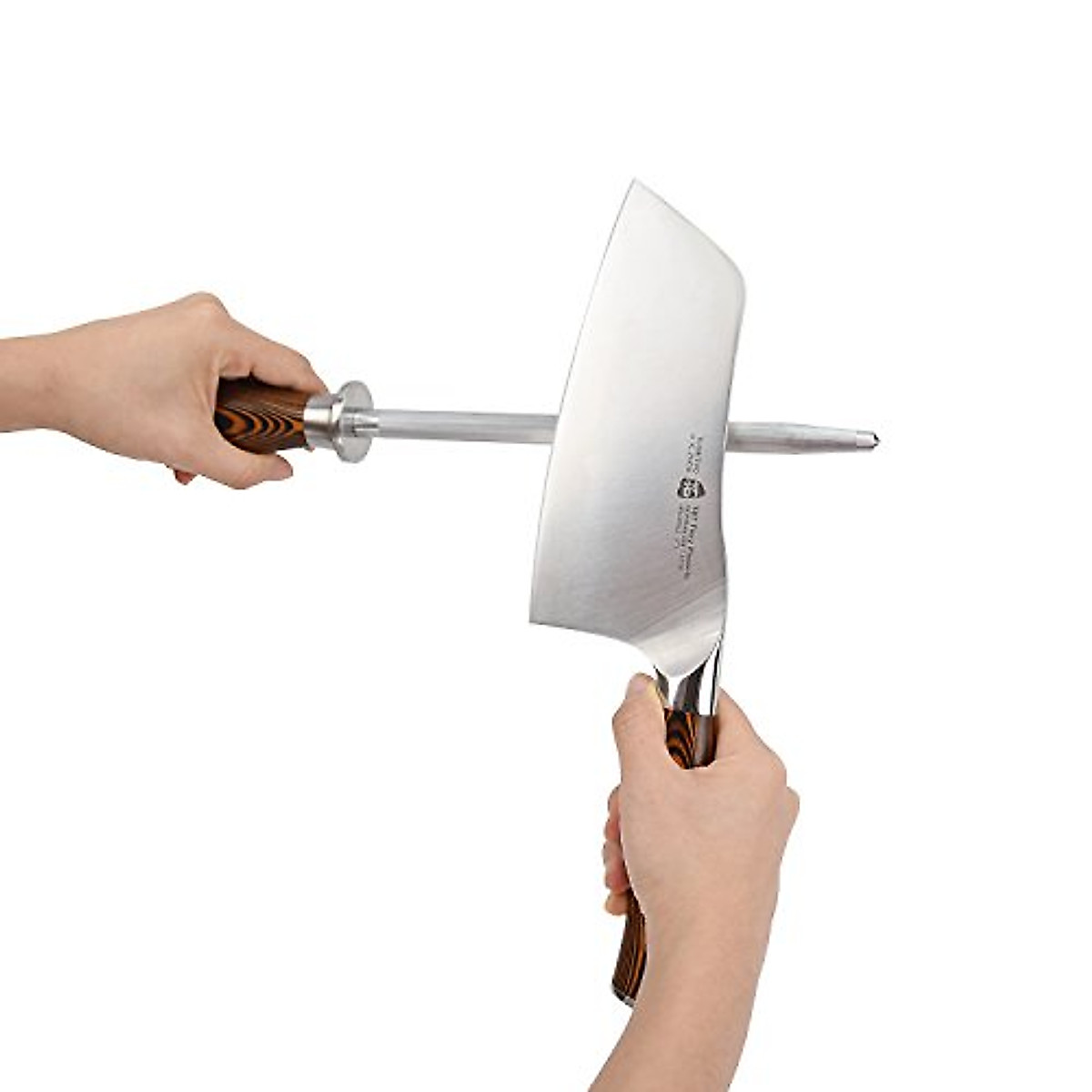 TUO 8-pcs Kitchen Knife Set - Forged German X50CrMoV15 Steel - Rust Resistant - Full Tang Pakkawood Ergonomic Handle - Kitchen Knives Set with Wooden Block - Fiery Phoenix Series