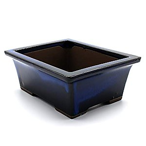 Bonsai Pot Ceramic Rectangle Glazed (5.25", Namako-Yu)