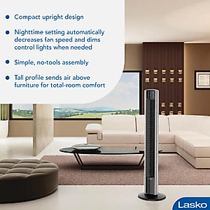 Lasko XtraAir 48-Inch Tower Fan with Remote Control, House-Fan Air Ionizer for Living Room, Bedroom, Office, and More, 2 Pack