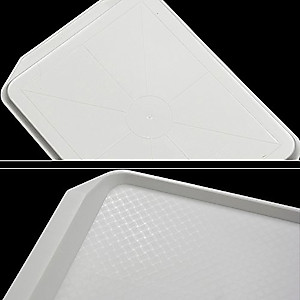 Lesbin White Plastic Fast Food Serving Trays, 16.9-Inch by 12-Inch, Set of 4