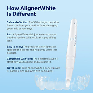 EverSmile AlignerWhite Teeth Whitening Pen | for Clear Aligners and Retainers, Aligner Whitener, Gel Whitening Pen in Fresh Mint. Twist, Apply and Smile!