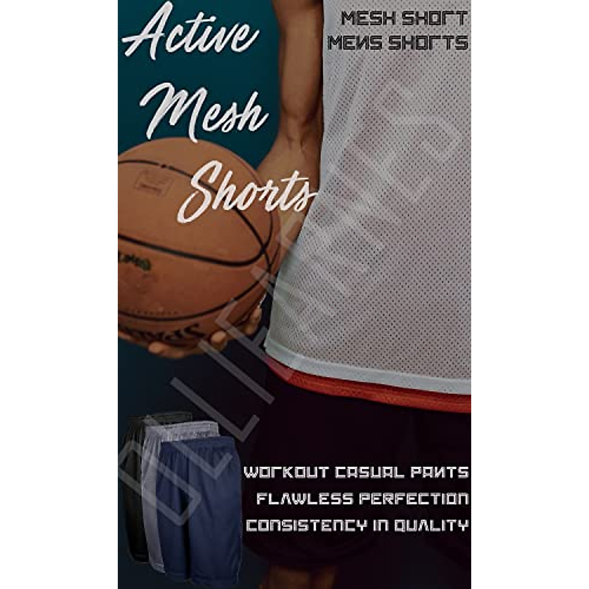OLLIE ARNES Men's Basketball Shorts - Pack of 3 Mesh Athletic Shorts, Big and Tall Gym Workout Shorts with Pockets(S-6X) SET3_BLK_DKGREY_NAV XL