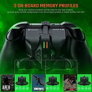 BIGBIG WON Controller Paddles, ARMOR-X Pro for Xbox Series Playing on Xbox Series X|S/Xbox One/Switch/Win, 6 Axis Gyro Motion Aim|Turbo Wireless Back Button Attachment for Xbox Series X|S Controller