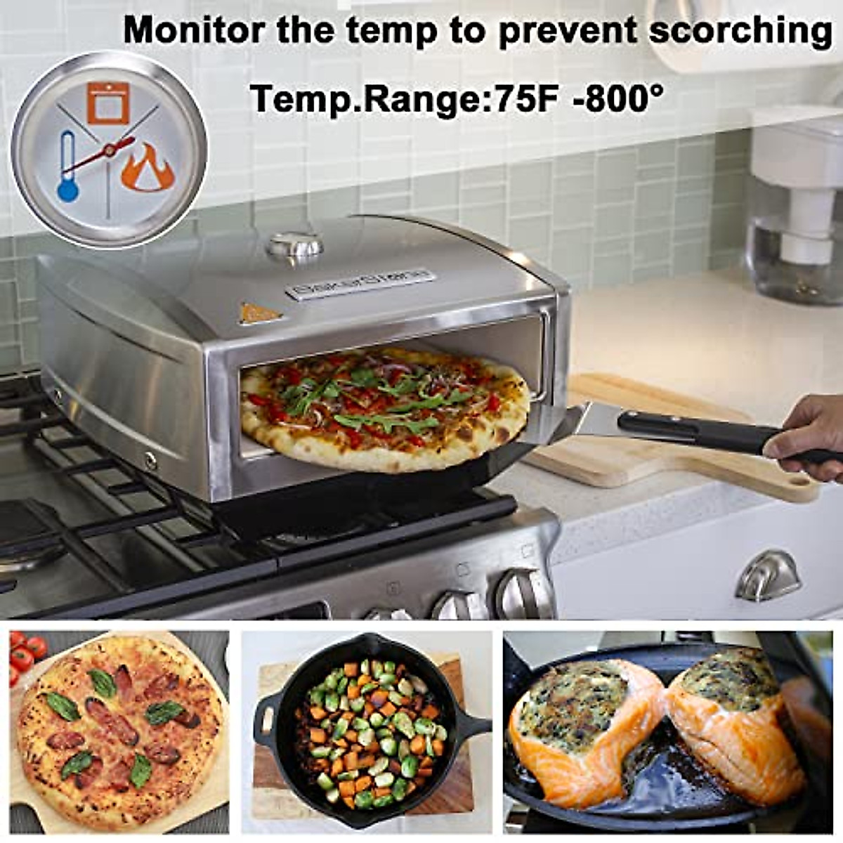 BakerStone Pizza Box, Gas Stove Top Oven (Stainless Steel)
