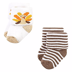 Hudson Baby Baby Holiday Newborn Terry Socks, Halloween Christmas, 0-6 Months