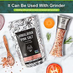 Soeos Himalayan Sea Salt, Coarse Grain, 32oz (2 Pound), Non-GMO Himalayan Pink Salt, Kosher Salt, Sea Salt for Grinder Refill
