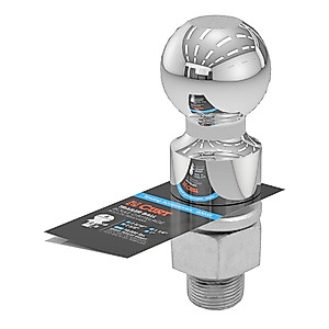 CURT 40035 Chrome Trailer Hitch Ball, 10,000 lbs, 2-Inch Rise, 2-5/16-Inch Diameter, 1-1/4 x 2-5/8-Inch Shank