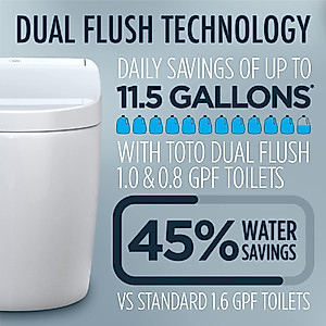 Toto TOTMS922CUMFG01 Washlet G450 0.8/1 GPF Dual Flush One Piece Elongated Chair Height Toilet - Bidet Seat Included Cotton