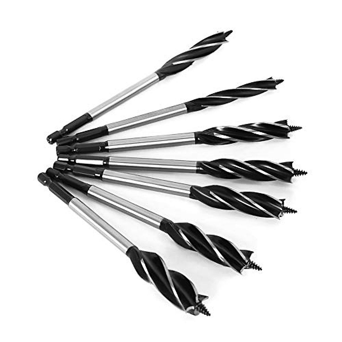 Baorder 6Pcs Auger Drill Bits,High-Carbon Steel Four Slot Wood Drill Bit Set for DIY Woodworking Hole Opening Drilling Tools (14mm, 16mm, 18mm, 20mm, 22mm, 25mm)