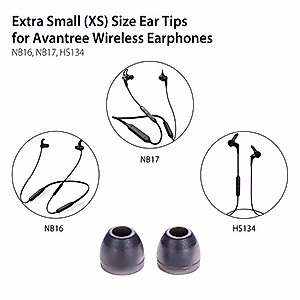 Avantree NB16 & XS Ear Tips, Bundle - Bluetooth Neckband Headphones Earbuds for TV PC, No Delay, 20 Hrs Playtime Wireless Earphones with Mic, Magnetic Earbuds & Includes XS Ear Tips for Smaller Ears