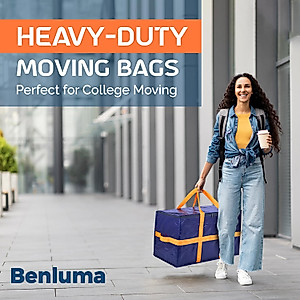 Benluma 6-Pack Extra Large Moving Bags, Moving Totes with Zippers, Heavy Duty Moving Bags Medium and Large Alternative, Packing Boxes for Moving Supplies, Moving Totes Alternative