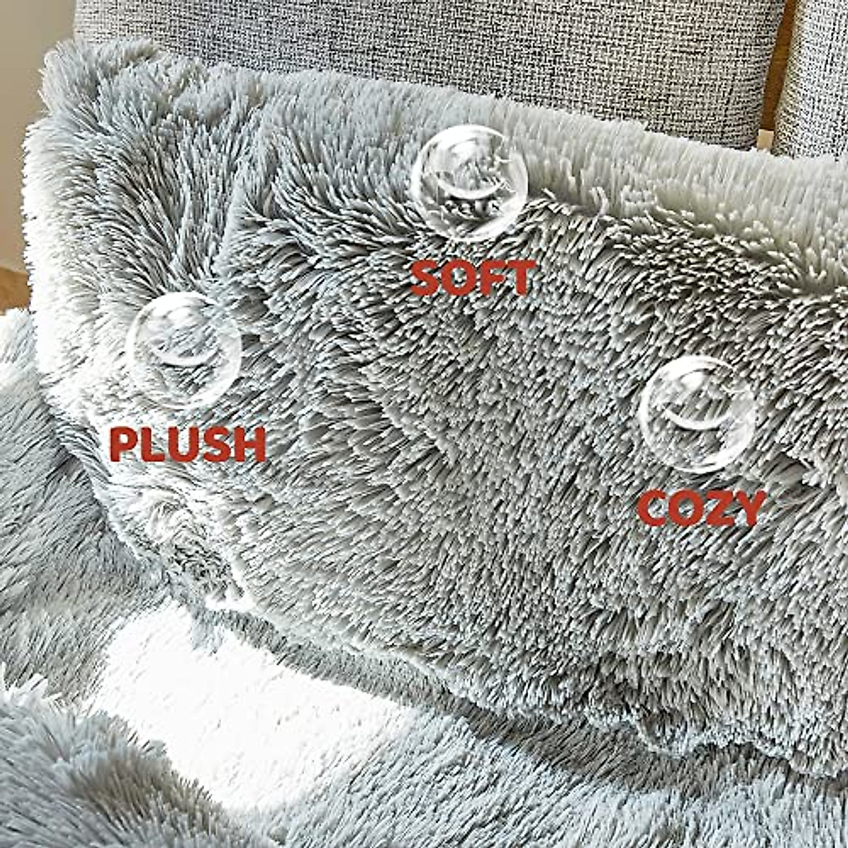 JMHUND Calming Dog Bed,Pet Couch Protector with Soft Neck Bolster,Plush Dog Sofa Mat for Furniture Protector with Removable Washable Cover