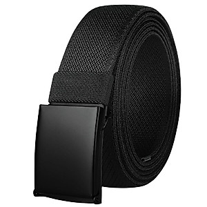 Drizzte Mens Plus Size 63'' Newest Comfortable Stretch Fabric Cloth Belt Black
