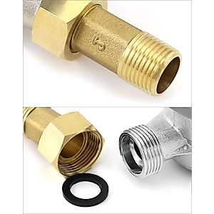 QWORK Water Meter, 1/2" NPT 304 Stainless Steel Cold Water Flow Meter with Pulse Output, for Garden and Home Use, Includes 2 pcs 1/2"NPT Thread Adapter