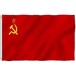 Anley Fly Breeze 3x5 Foot Soviet Union Flag - Vivid Color and Fade proof - Canvas Header and Double Stitched - Union of Soviet Socialist Republics National Flags with Brass Grommets 3 X 5 Ft
