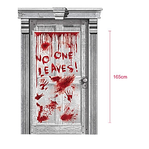 Asylum Dripping Blood Door Cover | Halloween Decoration