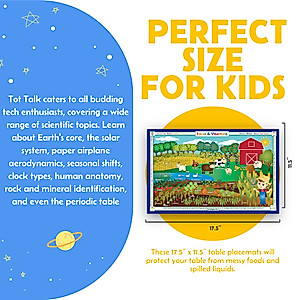 Tot Talk Periodic Table of The Elements Educational Placemat for Kids, Washable, Made in The USA