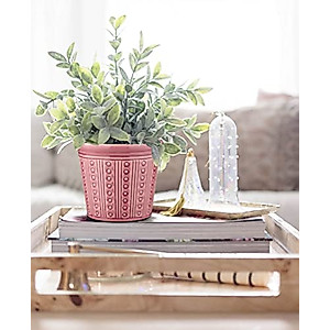 Ceramic Planters for Indoor Plants 4.7 inches Set of 3 Glazed Plant Pots Boho Flower Pots for Succulent Snake Plant Herb Orchid Houseplant Garden Home Office