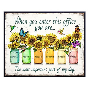 Inspirational Office Wall Art & Decor - Motivational Posters - Positive Quotes Wall Decor - Home Office Decor - Teamwork Wall Art - Inspirational Gifts - Entrepreneur Gifts -8x10 Unframed Picture Sign