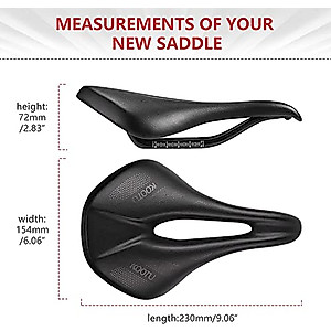 KOOTU Road Bike Saddle, Comfort Bicycle Seat for Men and Women, Waterproof Breathable Shock AbsorbingExercise Bike Seat Replacement for BMX, MTB & Road